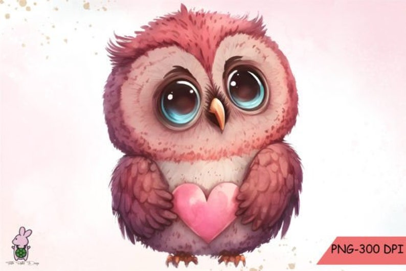 Cute Owl Holding Heart Valentine Clipart , Valentine Owls - Owl Clipart ...