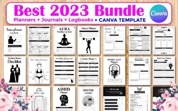 20 Planner Bundle 2023 , Printable Editable Planner Bundle , Customizable With Canva KDP Planner ...