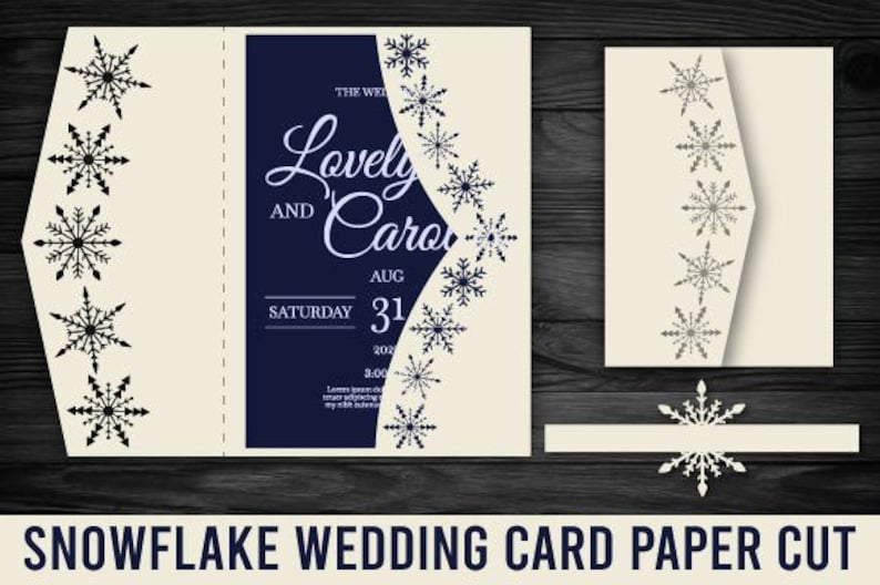Snowflake Wedding Invitation Card Bundle Original Design - Etsy