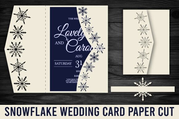 Snowflake Wedding Invitation Card Bundle Original Design - Etsy