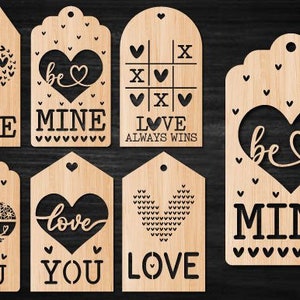 Valentine’s Gift Tag Laser Cut Bundle , Gift Tags SVG, Love Svg ...