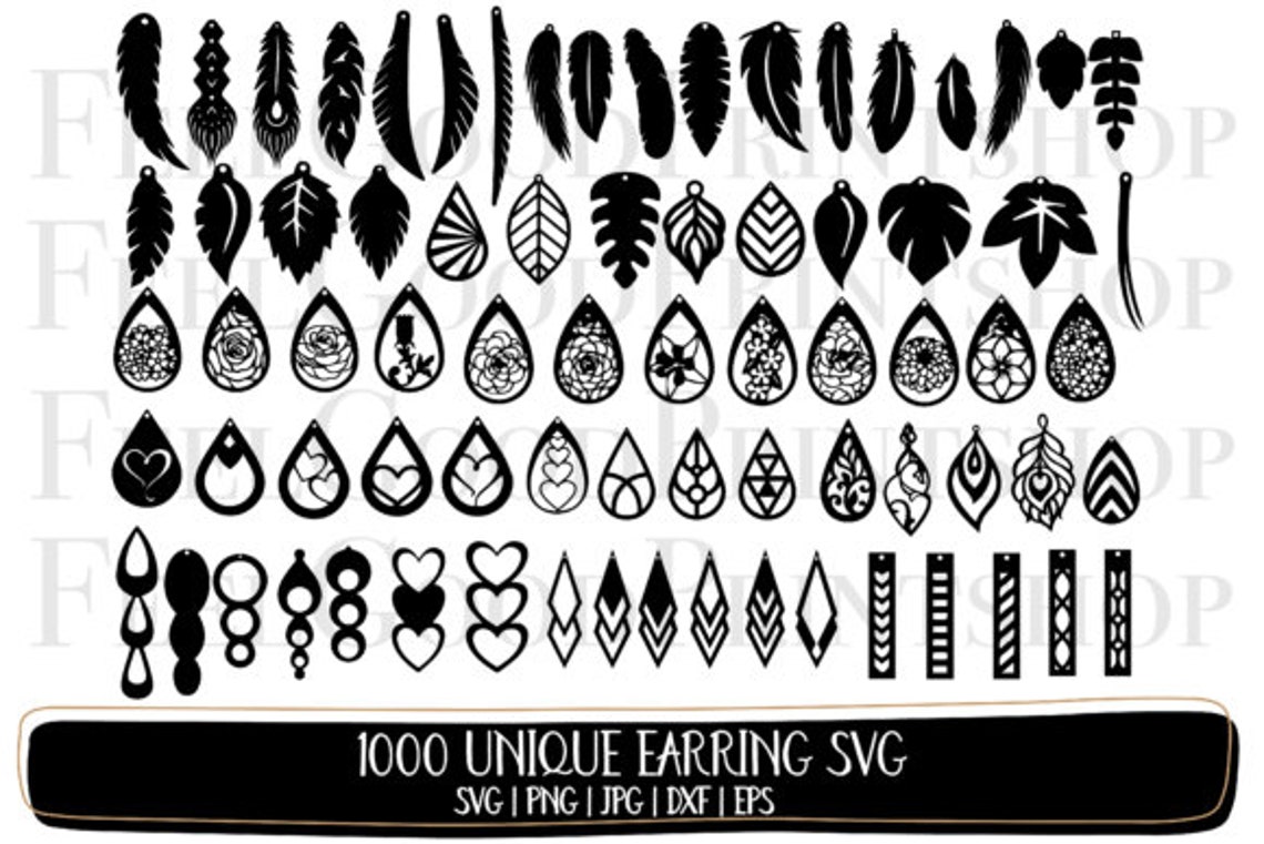 Earring SVG Bundle 1000 Earrings Cut Files Leather - Etsy