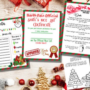 Printable Editable Santa Letter , Santa Letter Bundle Set for Kids ...