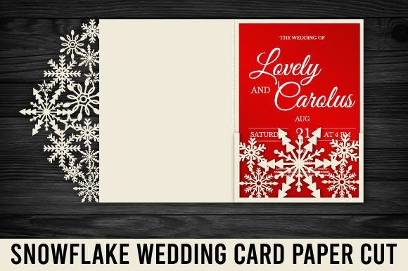 Snowflake Wedding Invitation Card Bundle Original Design - Etsy