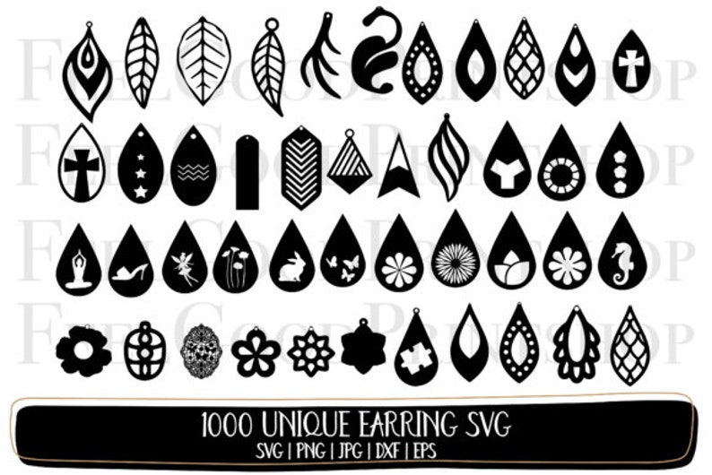 Earring SVG Bundle 1000 Earrings Cut Files Leather - Etsy
