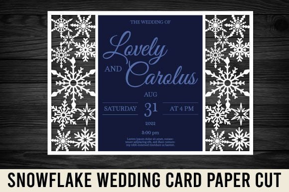 Snowflake Wedding Invitation Card Bundle Original Design - Etsy