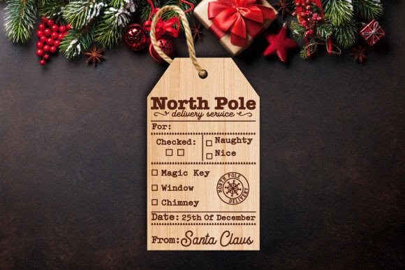 EDITABLE North Pole Delivery Tags, Christmas Gift Tag, Lump of Coal ...