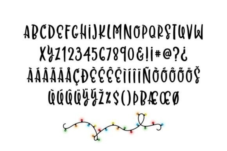Christmas Lights Font Handwriting Font Bundle Handwriting - Etsy