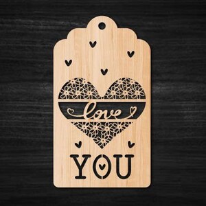 Valentine’s Gift Tag Laser Cut Bundle , Gift Tags SVG, Love Svg ...