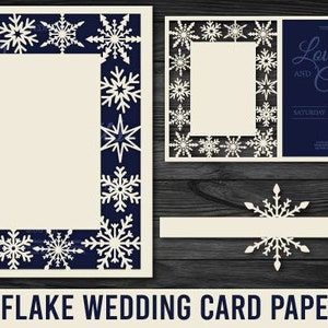 Snowflake Wedding Invitation Card Bundle , Original Design Bundle ...