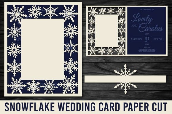 Snowflake Wedding Invitation Card Bundle Original Design - Etsy