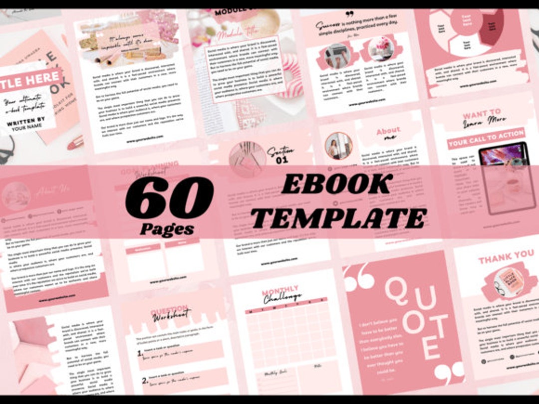 Ecourse Ebook & Workbook for Canva , Workbook Template , Template for ...