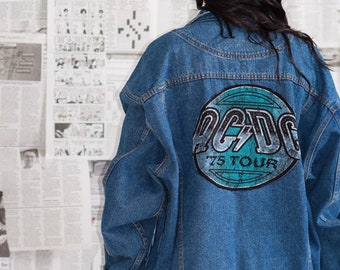 Denim Ac Dc Jacket - Etsy