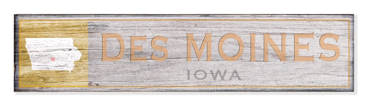 Iowa Home Decor Rustic State Sign Customizable Personalized With Your ...