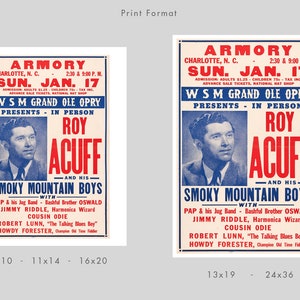 Roy Acuff and His Smokey Mountain Boys Concert Poster Print ...