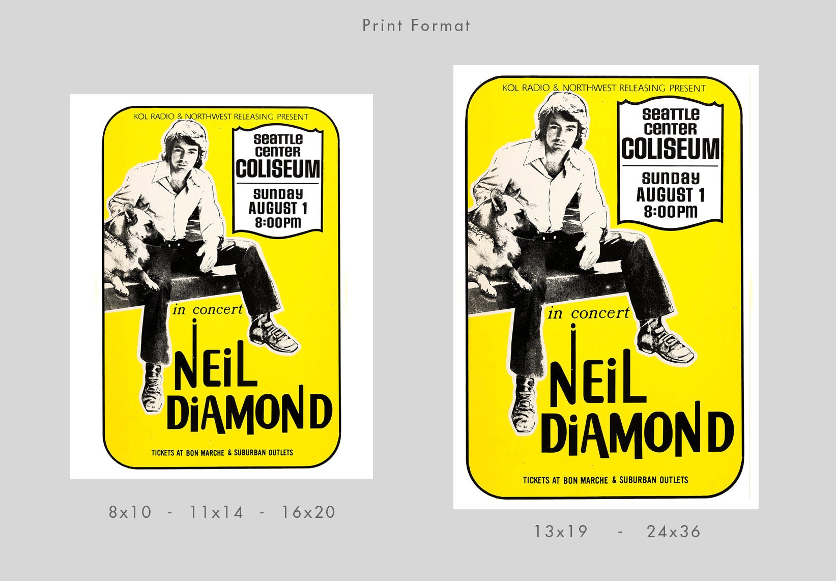 Neil Diamond - Seattle Center - Concert Poster Print ...