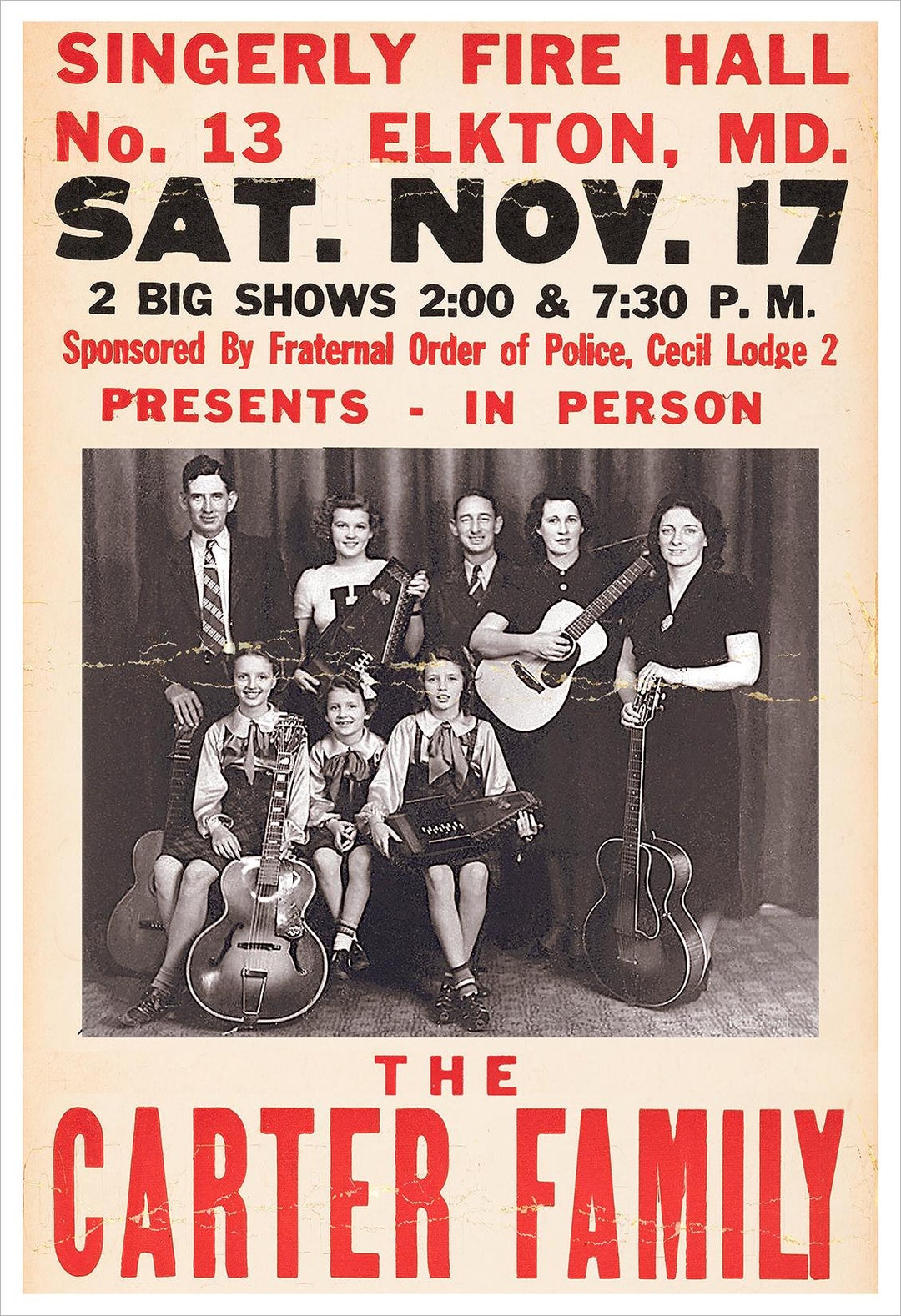 The Carter Family - Concert Poster Print - Redplanetgraphics - Etsy