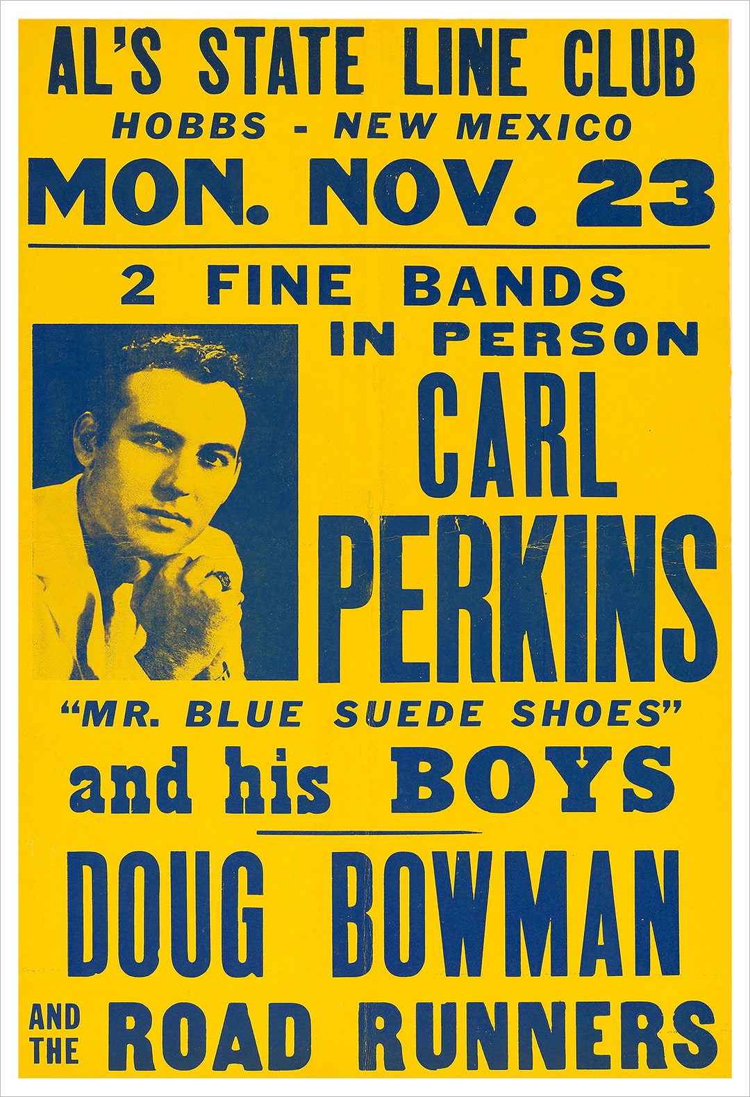 Carl Perkins - Concert Poster Print - Redplanetgraphics - Etsy