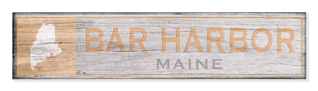 Maine Home Decor Rustic State Sign Customizable Personalized With Your ...