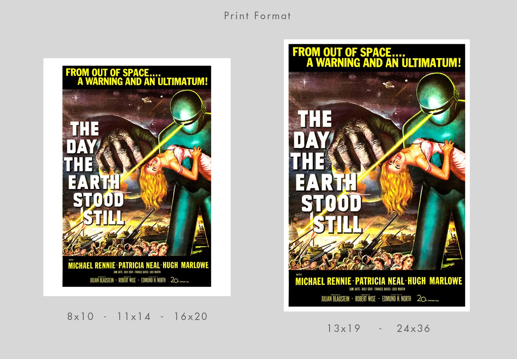 The Day the Earth Stood Still - Movie Poster Print - Redplanetgraphics ...