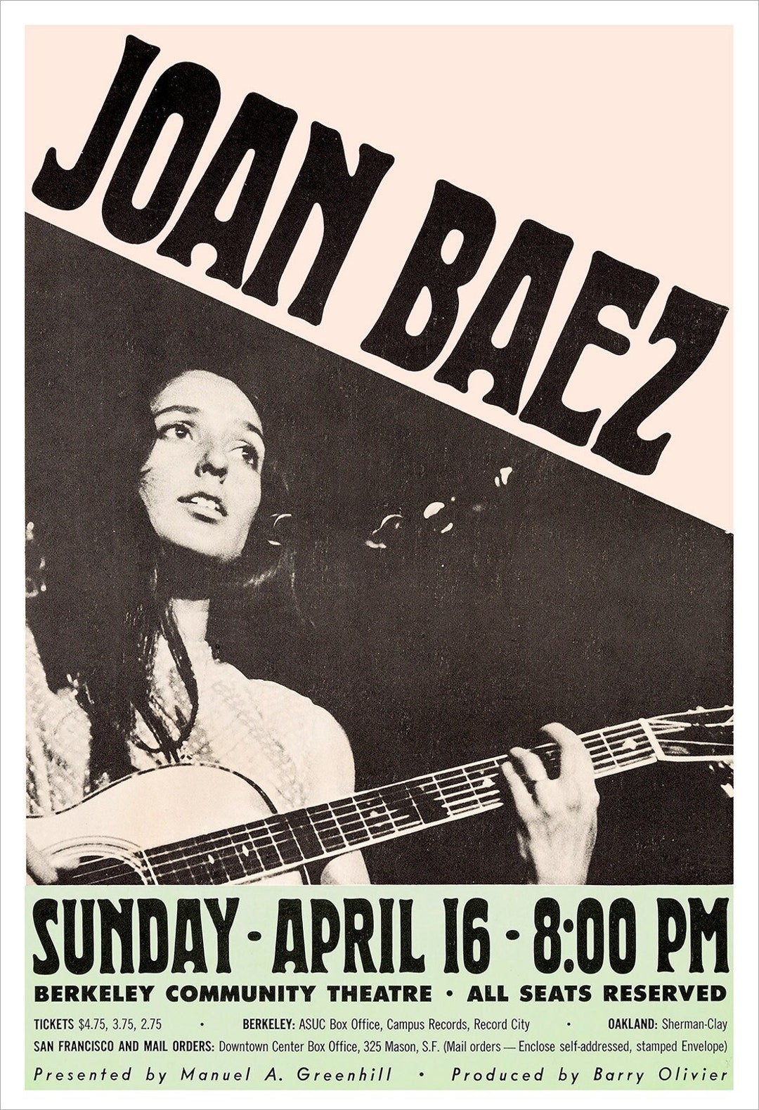 Joan Baez - Concert Poster Print - Redplanetgraphics - Etsy