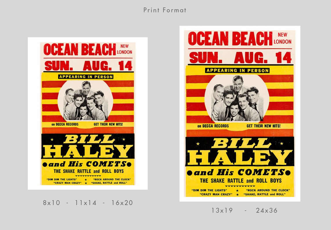 Bill Haley and His Comets - 1955 - Concert Poster Print ...