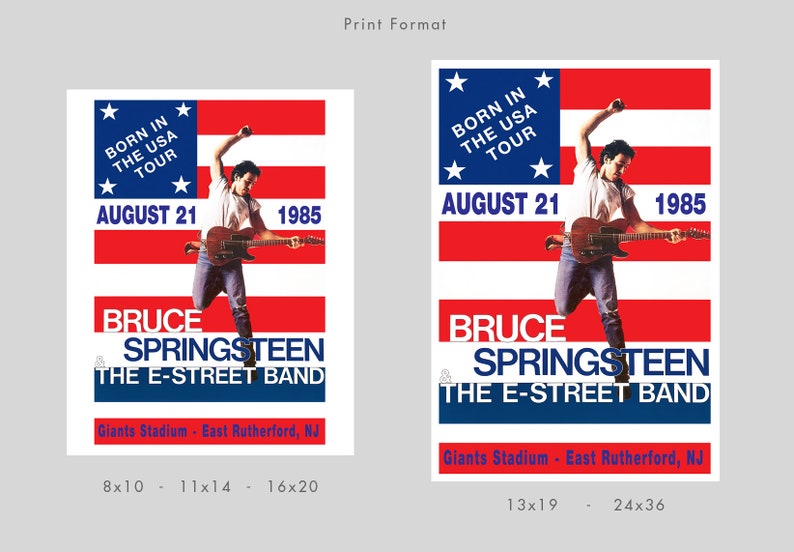 Bruce Springsteen - Born in the USA Tour - Concert Poster Print ...