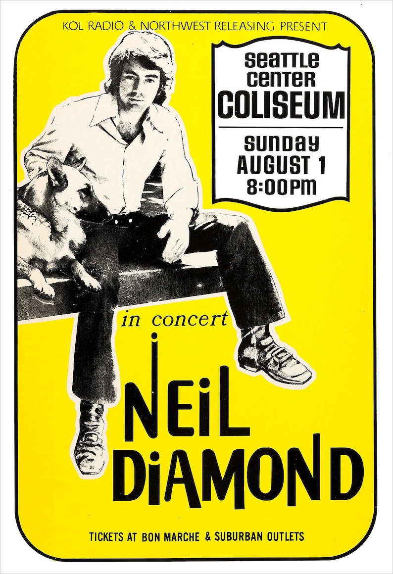 Neil Diamond - Seattle Center - Concert Poster Print ...