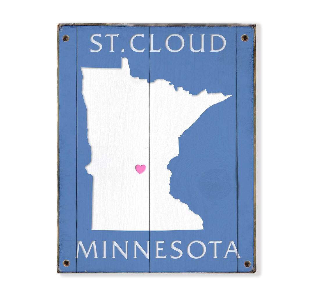 Minnesota Home Decor Rustic State Sign Customizable Personalized With ...