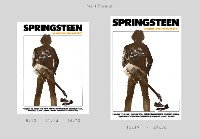 Bruce Springsteen at the Bottom Line - 1975 - Concert Poster Print ...