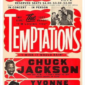 The Temptations Salem Civic Center Concert Poster Print ...
