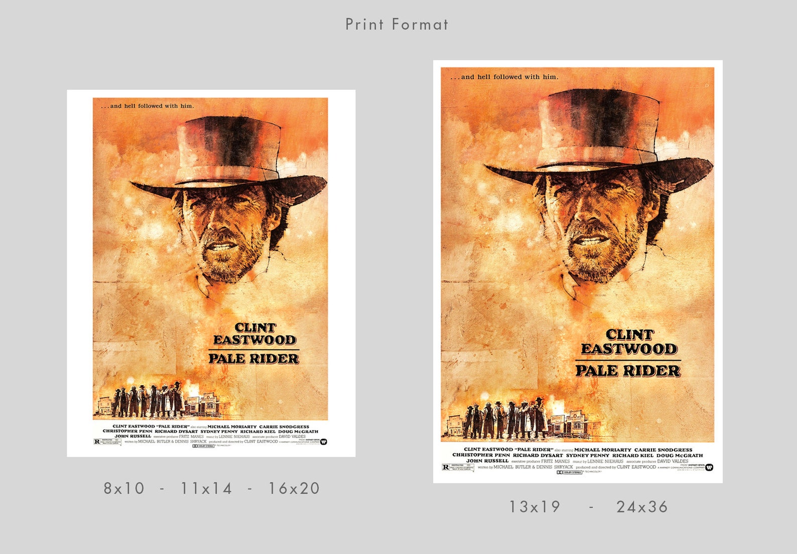 Clint Eastwood - Pale Rider - Movie Poster Print - Redplanetgraphics - Etsy