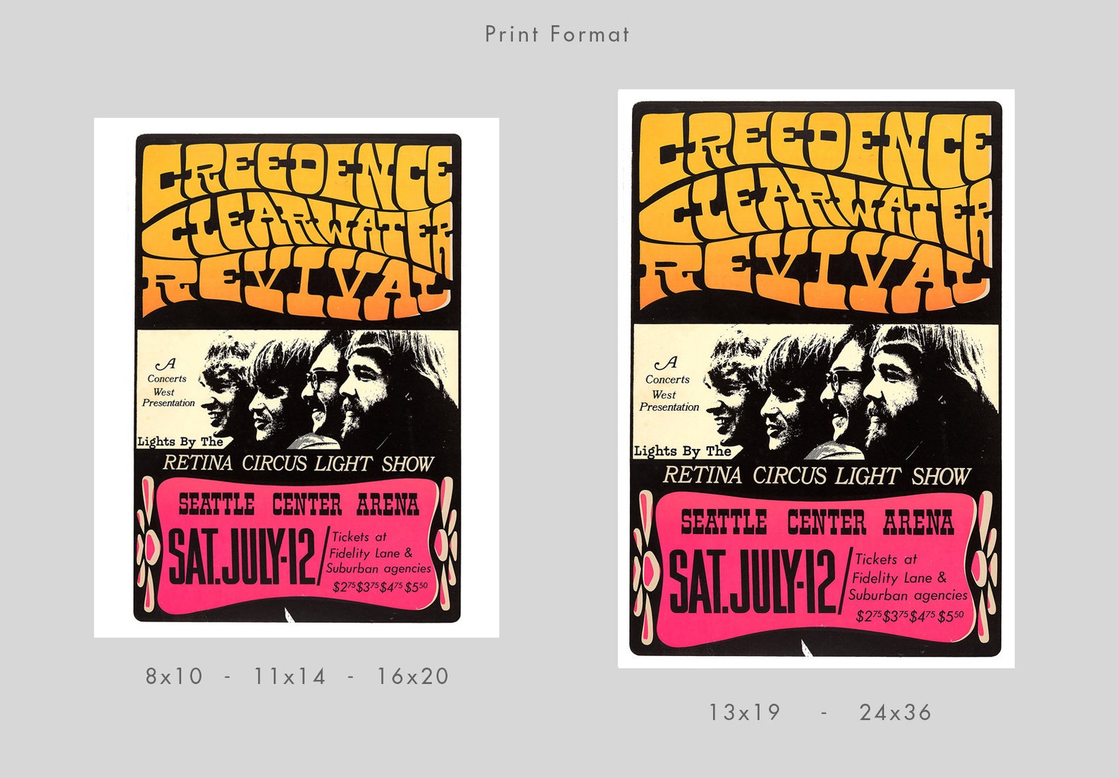 Creedence Clearwater Revival - Seattle Center - Concert Poster Print ...
