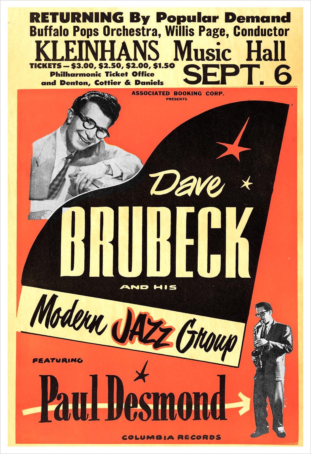 Dave Brubeck and Paul Desmond - Concert Poster Print ...