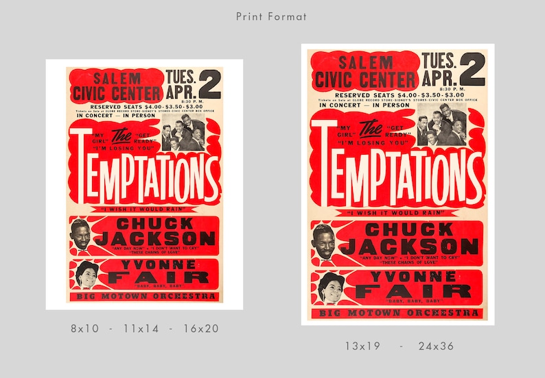 The Temptations Salem Civic Center Concert Poster Print ...