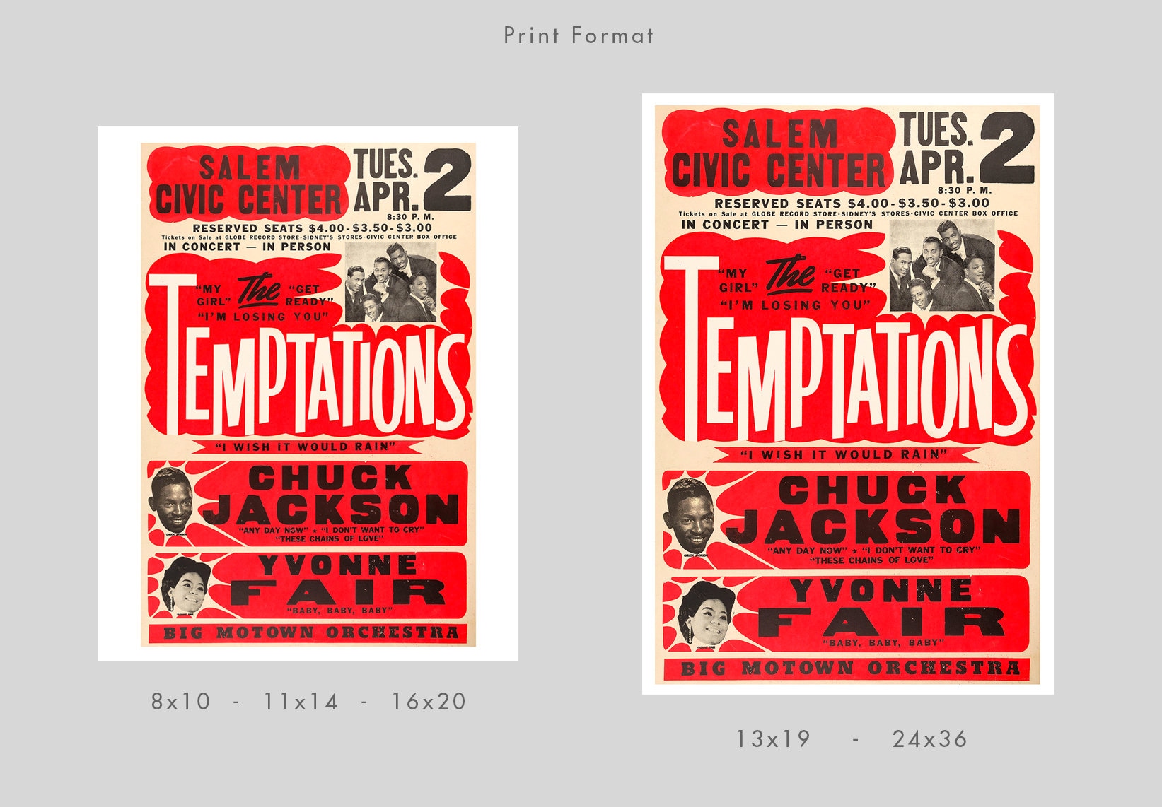 The Temptations Salem Civic Center Concert Poster Print ...