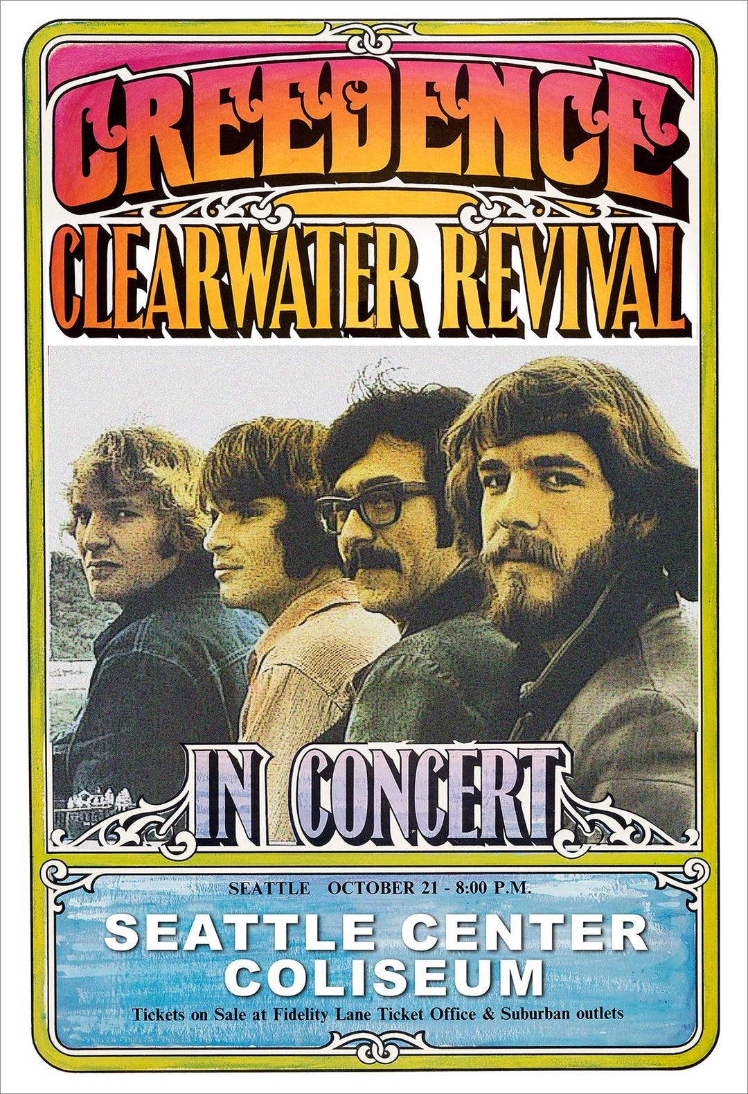 Creedence Clearwater 1971 - Concert Poster Print - Redplanetgraphics - Etsy