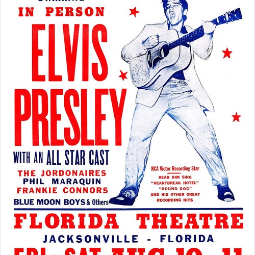 Elvis Presley 1956 Concert Poster Print Redplanetgraphics - Etsy