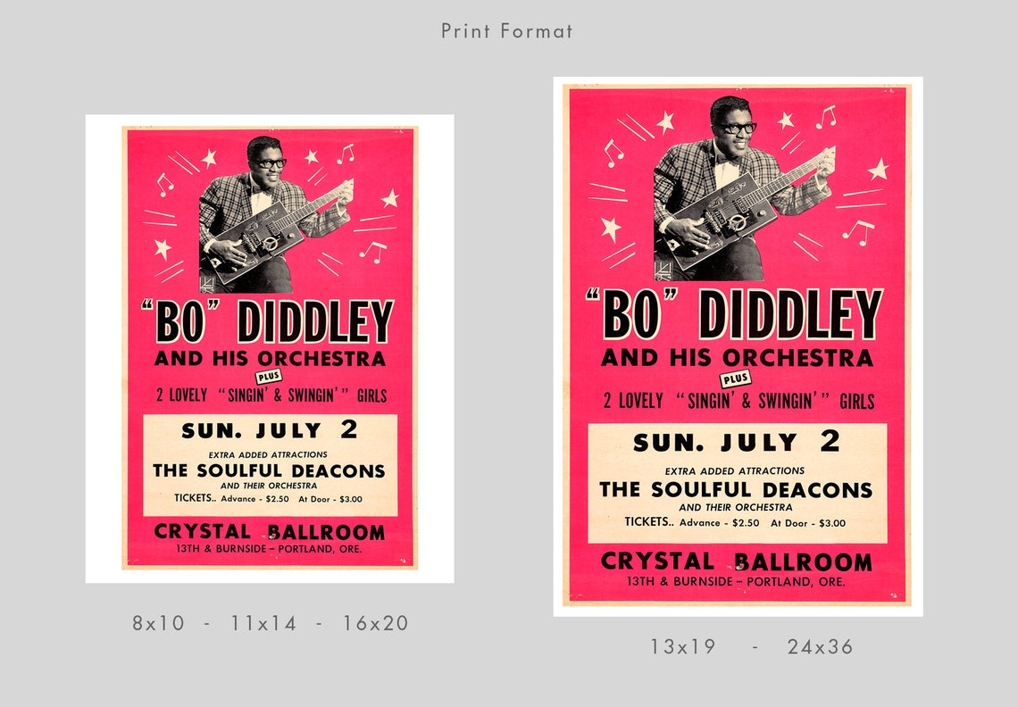Bo Diddley Concert Poster Print Redplanetgraphics - Etsy
