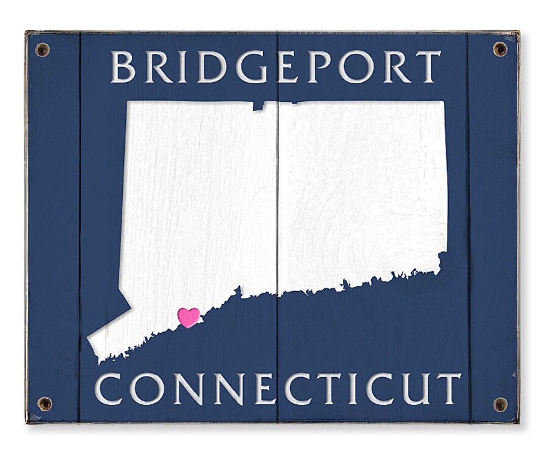 Connecticut Home Decor Rustic State Sign Customizable Personalized With ...