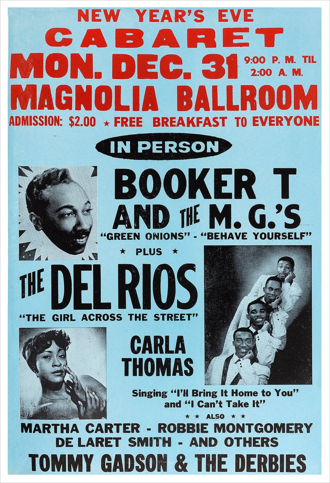 Booker T and the Mgs - Concert Poster Print - Redplanetgraphics - Etsy