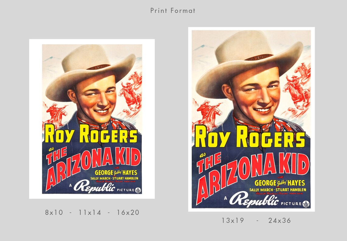 Roy Rogers - the Arizona Kid - Movie Poster Print - Redplanetgraphics ...