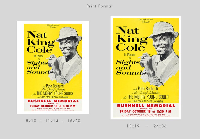 Nat King Cole - Sights and Sounds - Concert Poster Print ...
