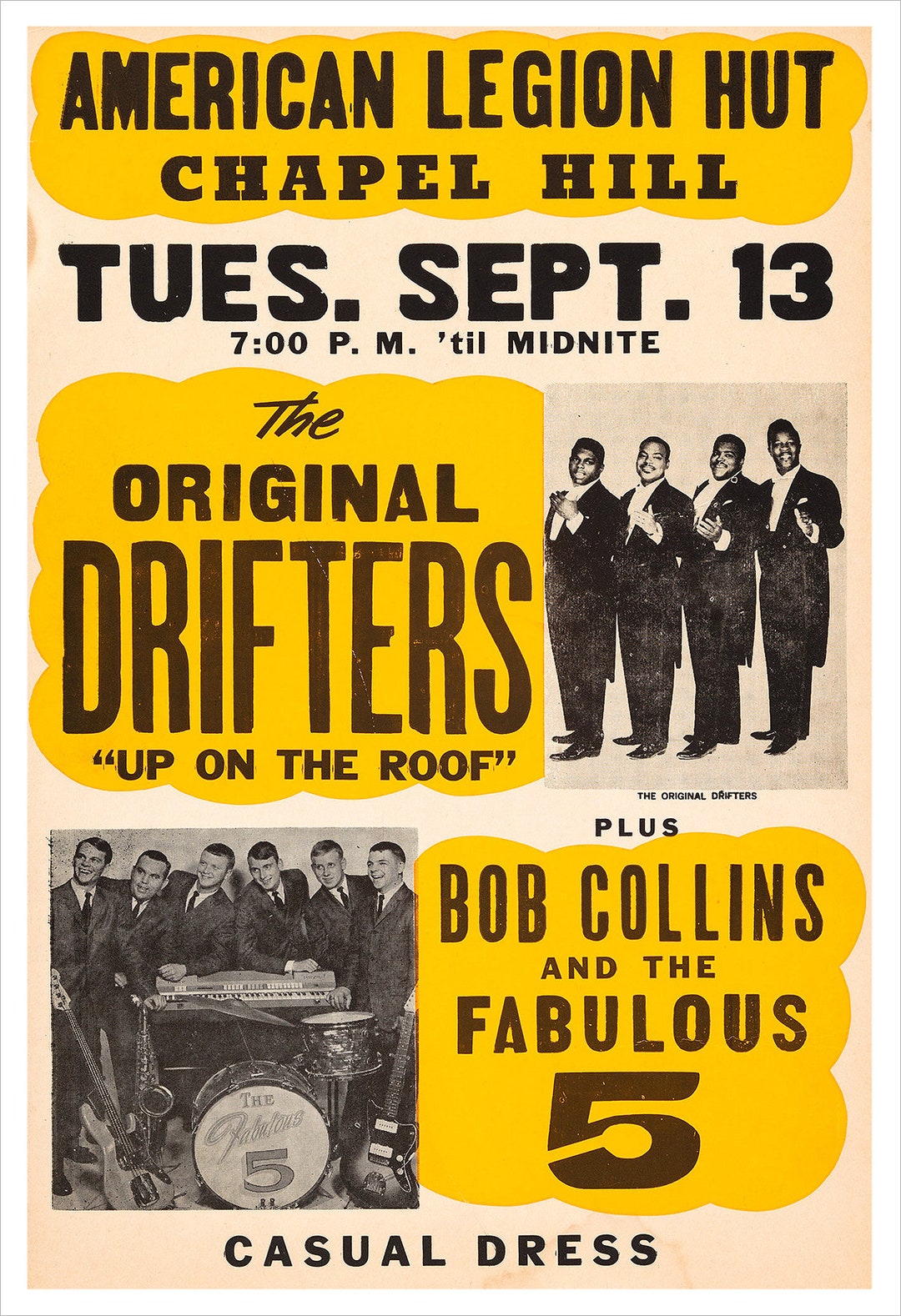The Drifters - Concert Poster Print - Redplanetgraphics - Etsy