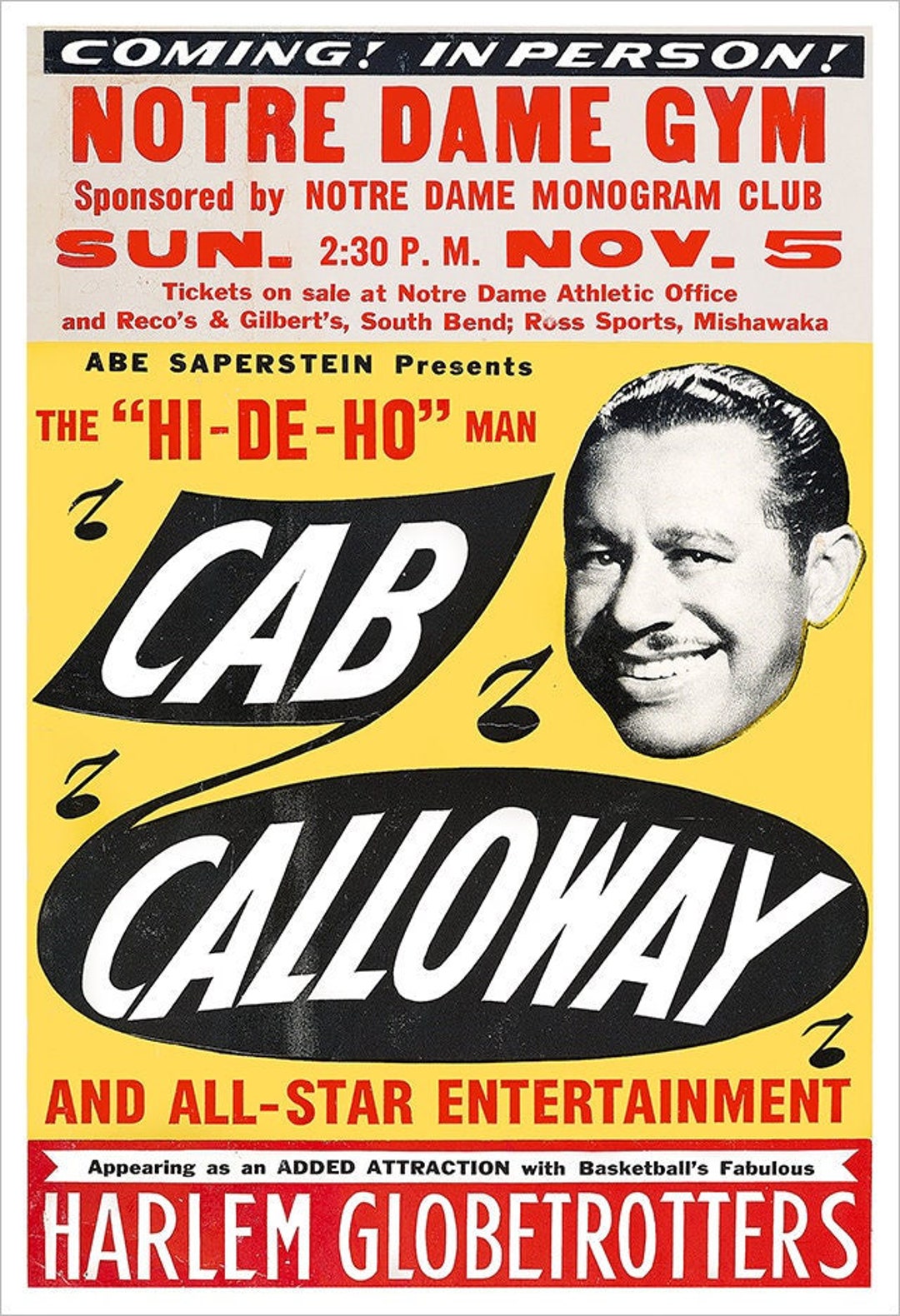Cab Calloway 1961 - Swing Band Jazz - Concert Poster Print ...