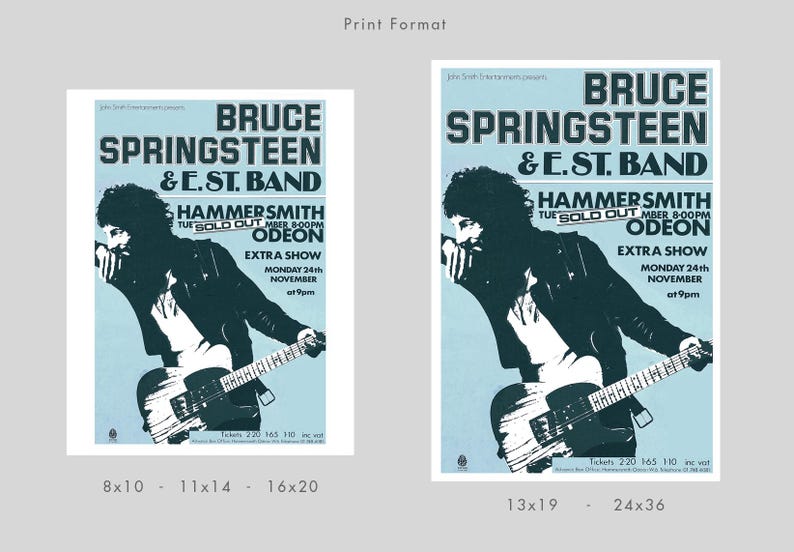Bruce Springsteen in London - Born to Run Tour - Concert Poster Print ...