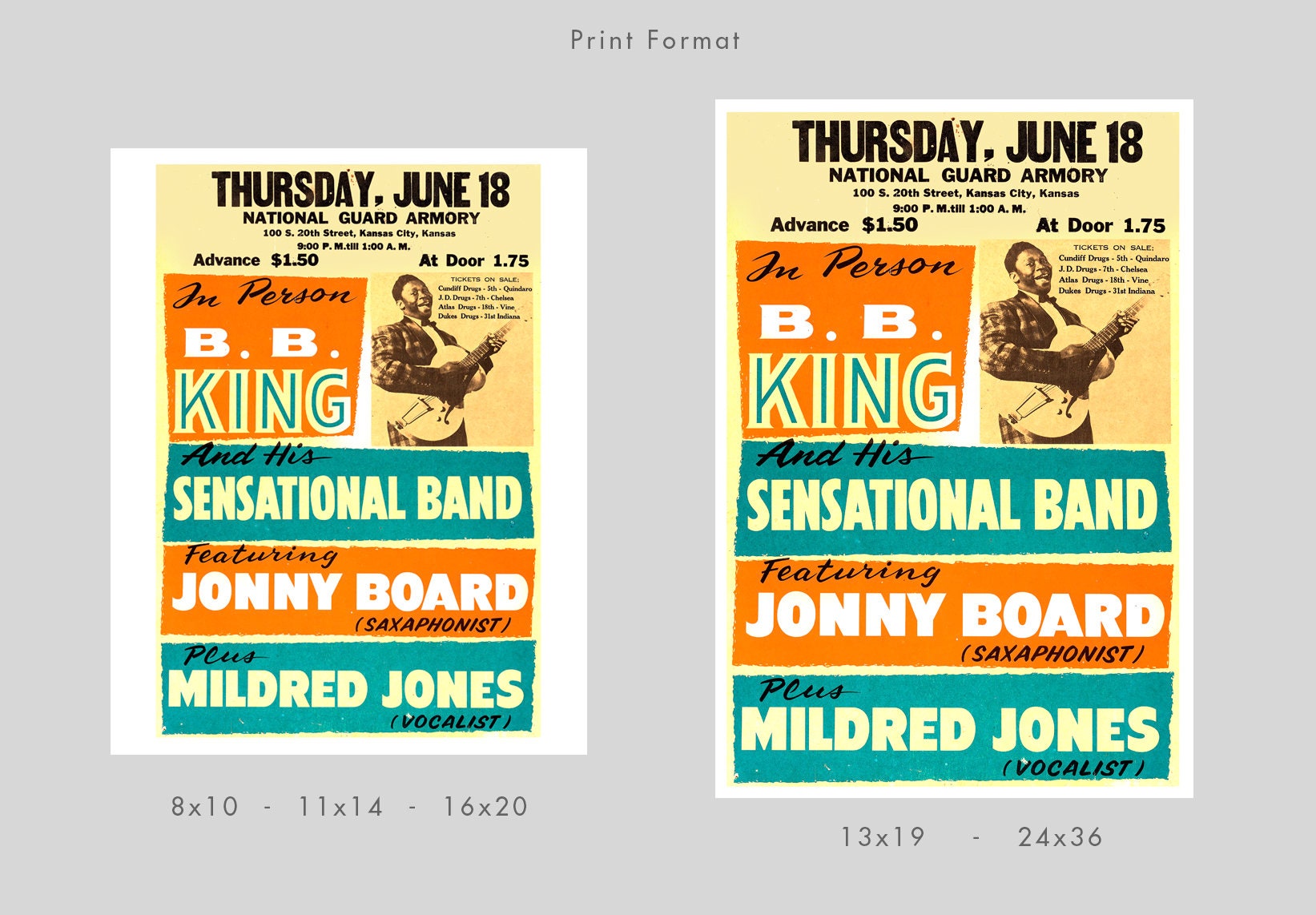 B.B. King - Concert Poster Print - Redplanetgraphics - Etsy