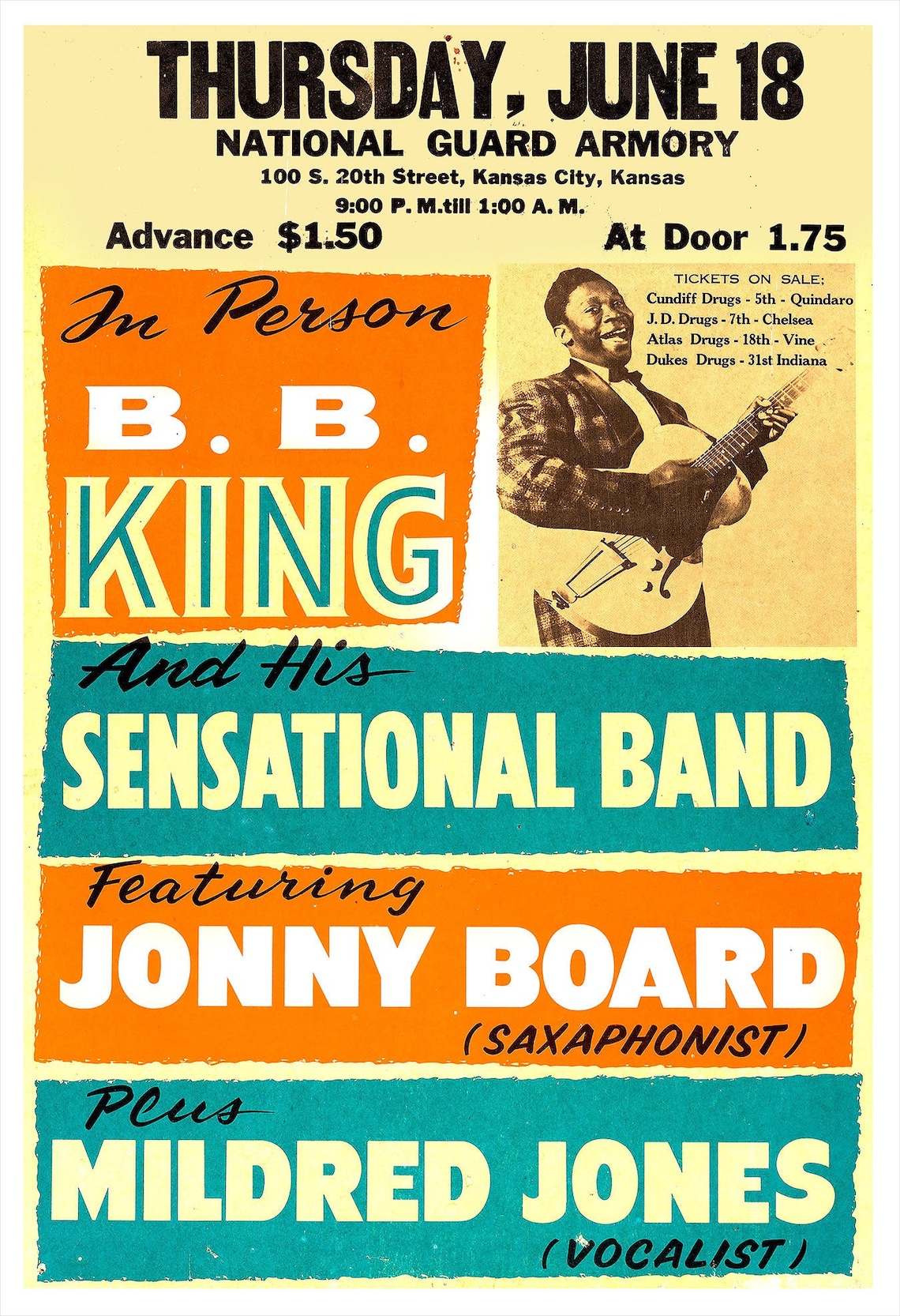 B.B. King Concert Poster Print Redplanetgraphics - Etsy