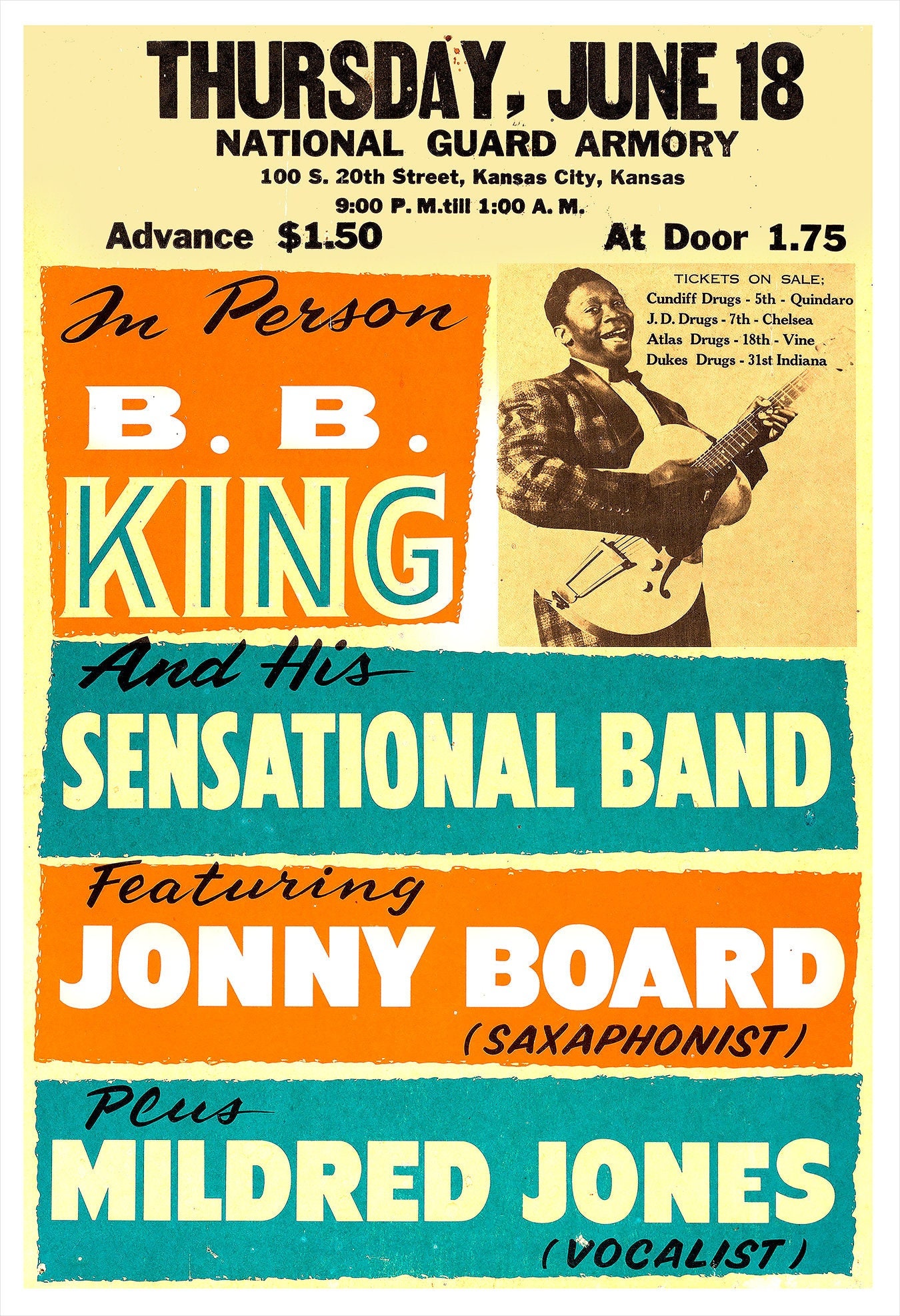 B.B. King - Concert Poster Print - Redplanetgraphics - Etsy