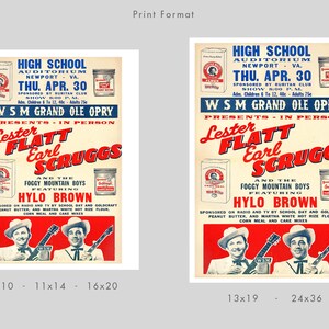Flatt and Scruggs - Bluegrass Music - Concert Poster Print ...